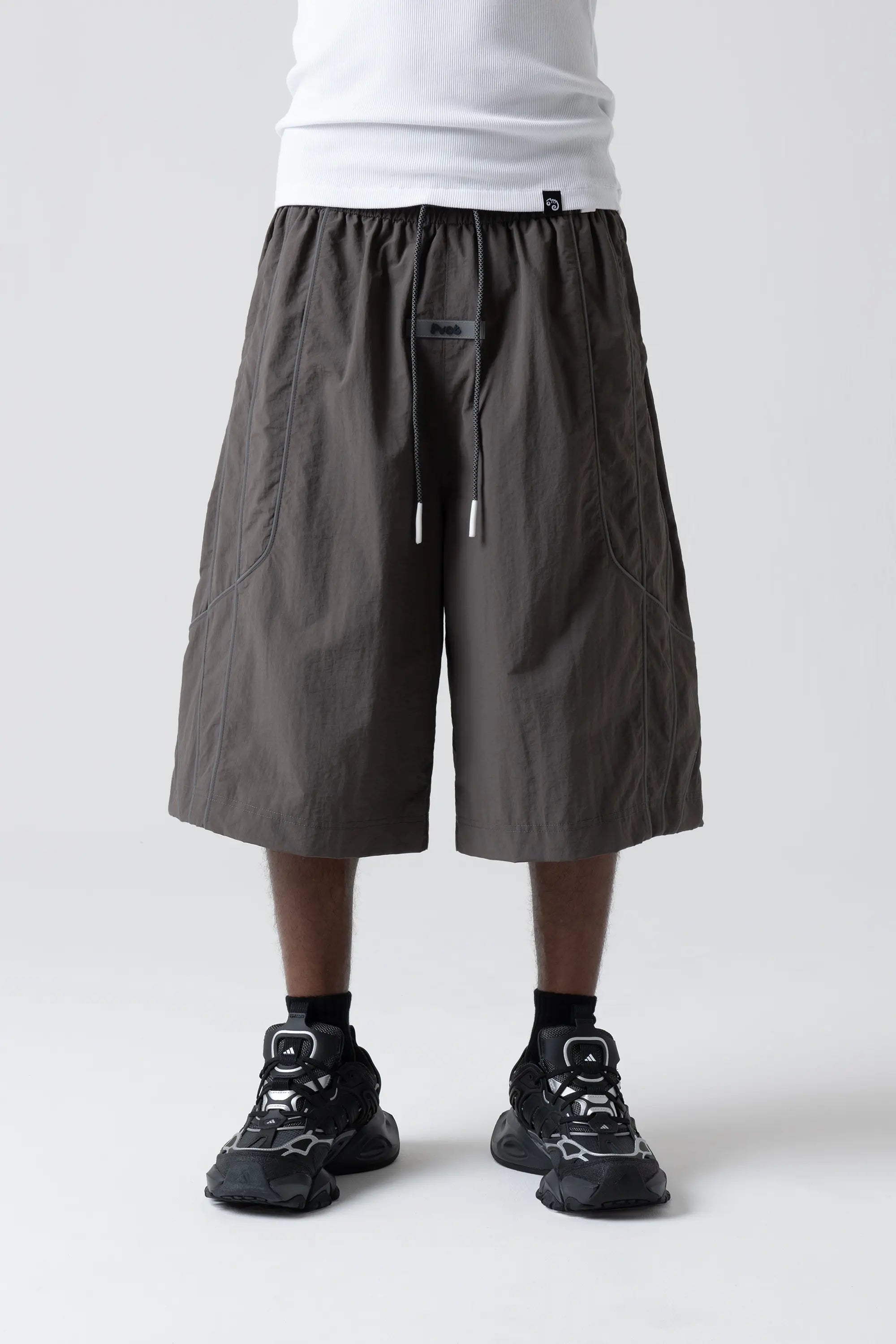 Pvot "Volux" Ref-Wide Nylon Shorts (Dust Charcoal)